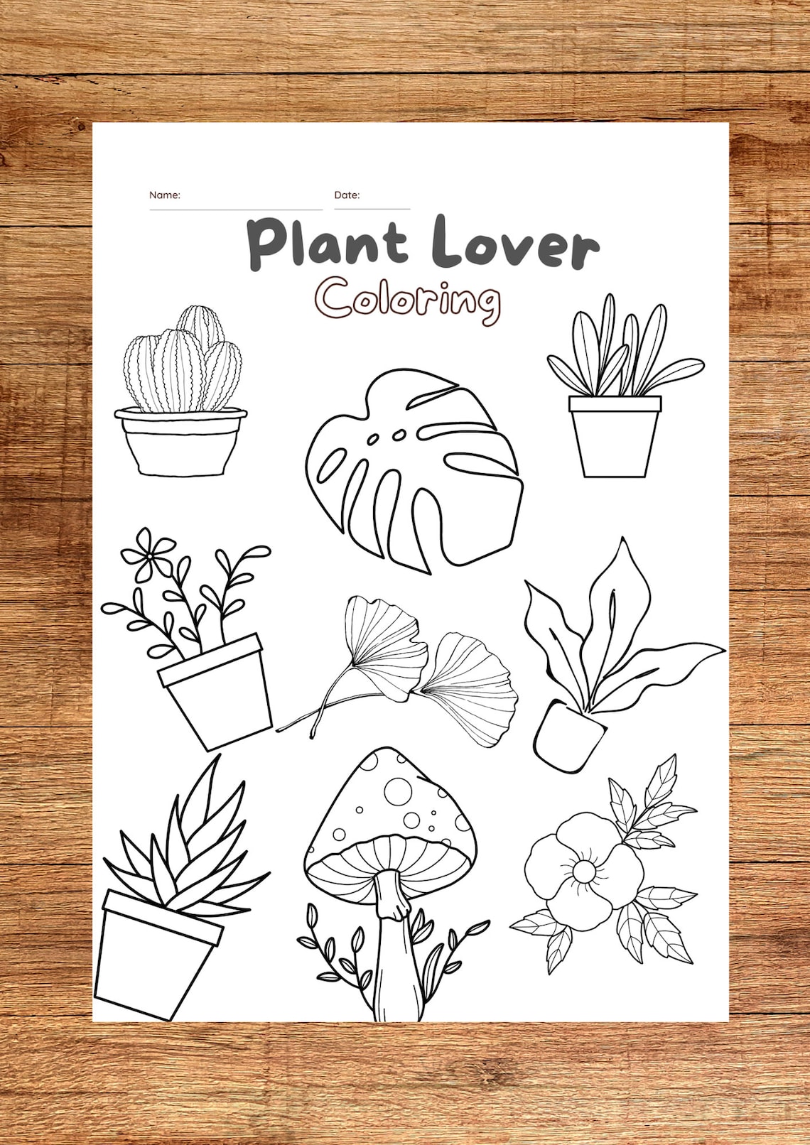 Plant Coloring Page, Adult Coloring Pages Digital Download, Printable ...