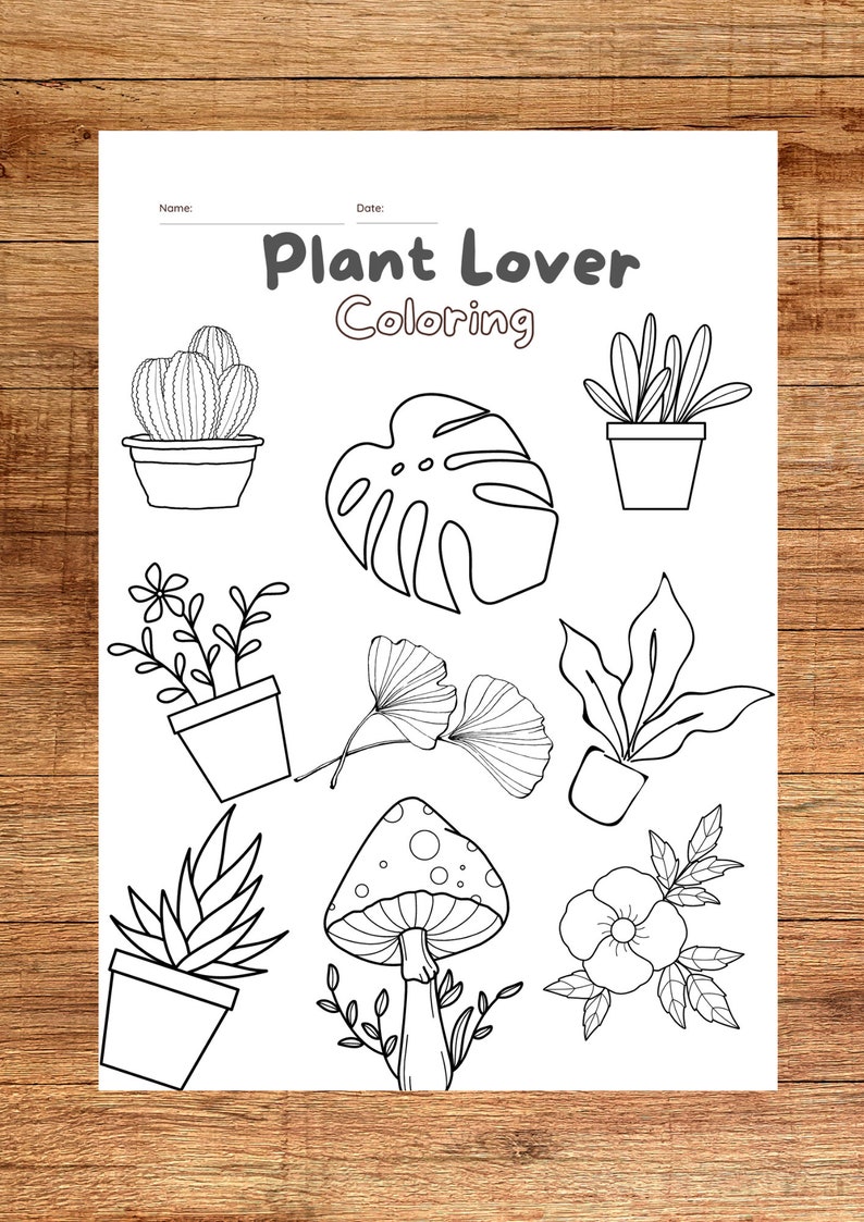 Plant Coloring Page, Adult Coloring Pages Digital Download, Printable ...