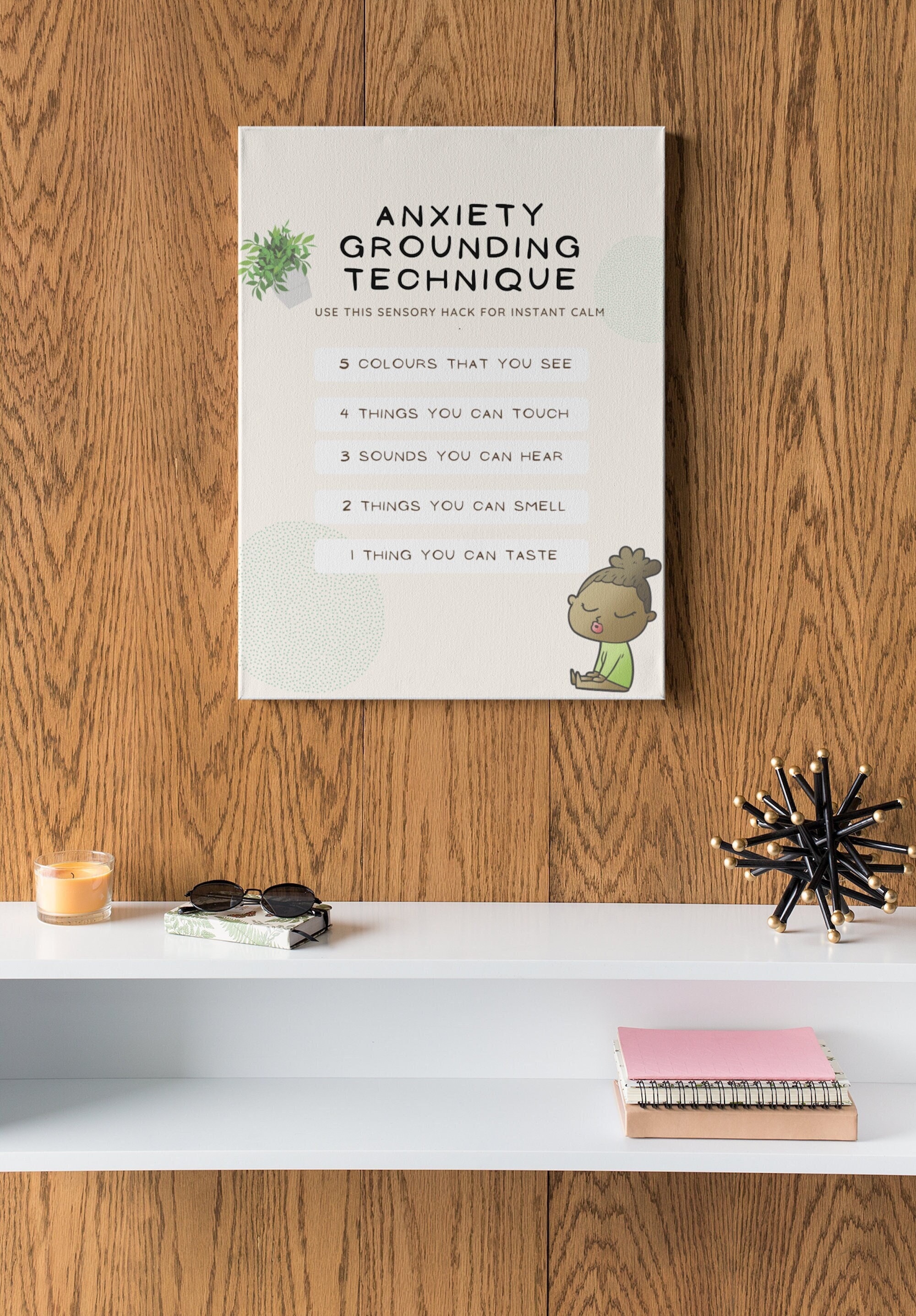 Grounding Technique Poster Psychologist Office Decor Print School ...