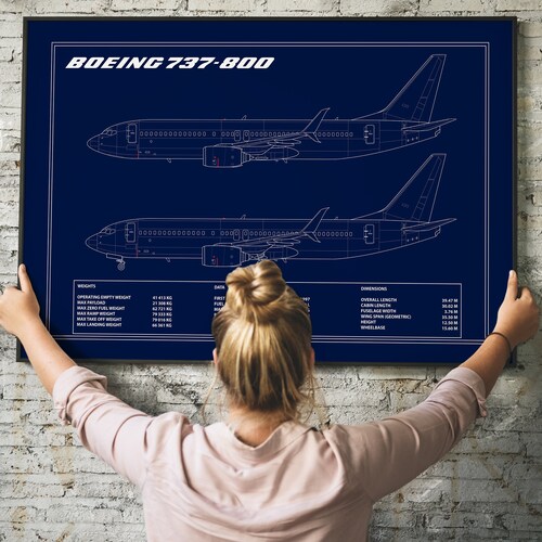 Poster Boeing 737-800 Blueprint - Etsy