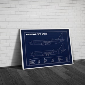 Poster Boeing 737-800 Blueprint - Etsy