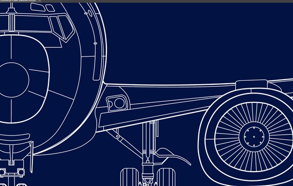 Poster Boeing 737-500 Blueprint Prints Art & Collectibles etna.com.pe