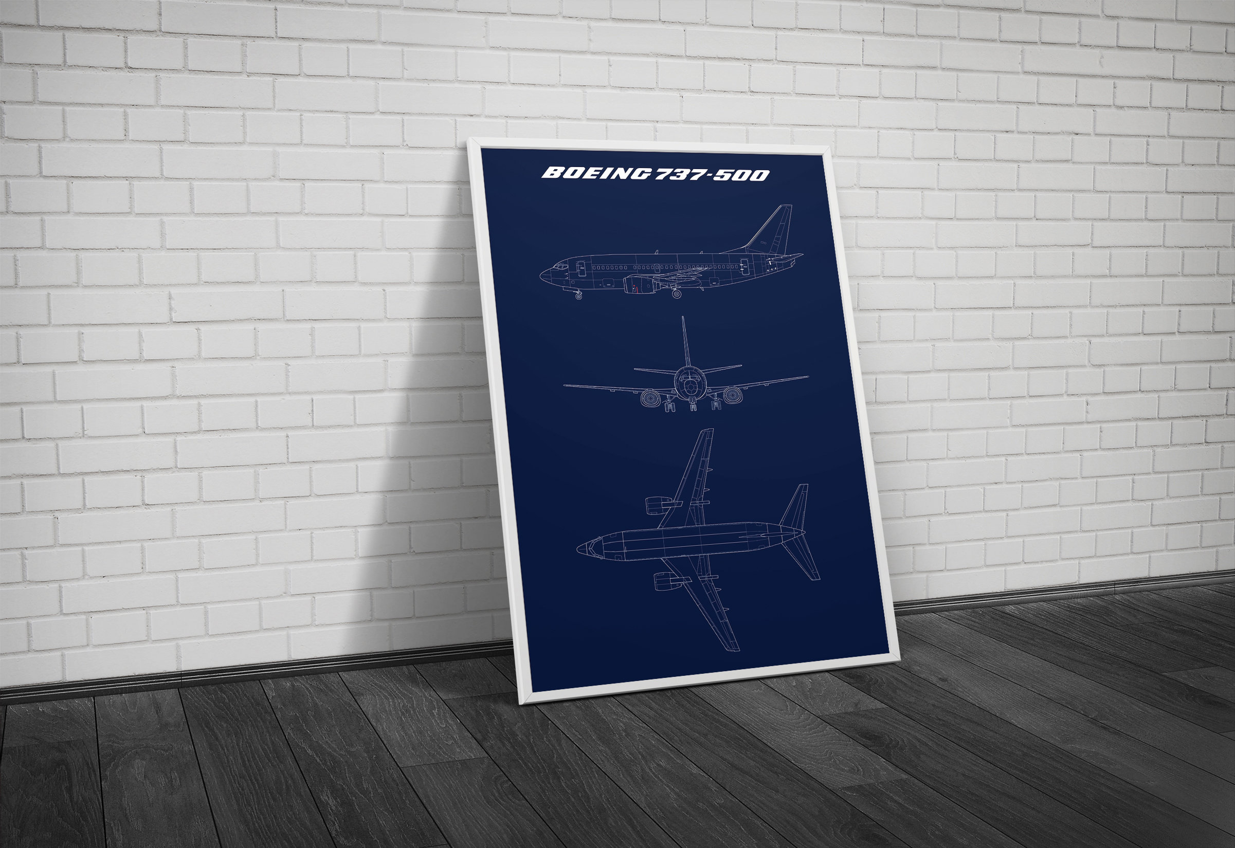 Poster Boeing 737-500 Blueprint Prints Art & Collectibles etna.com.pe