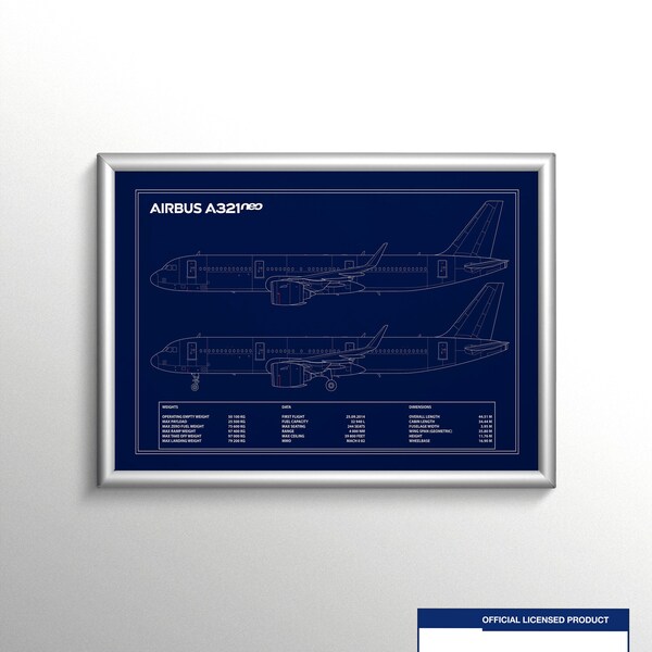 Airbus A321 Neo Blueprint - Etsy