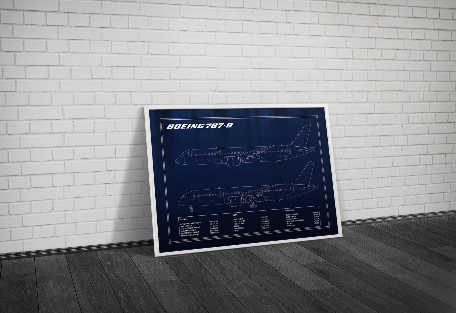 Poster Boeing 787-9 Dreamliner Blueprint - Etsy