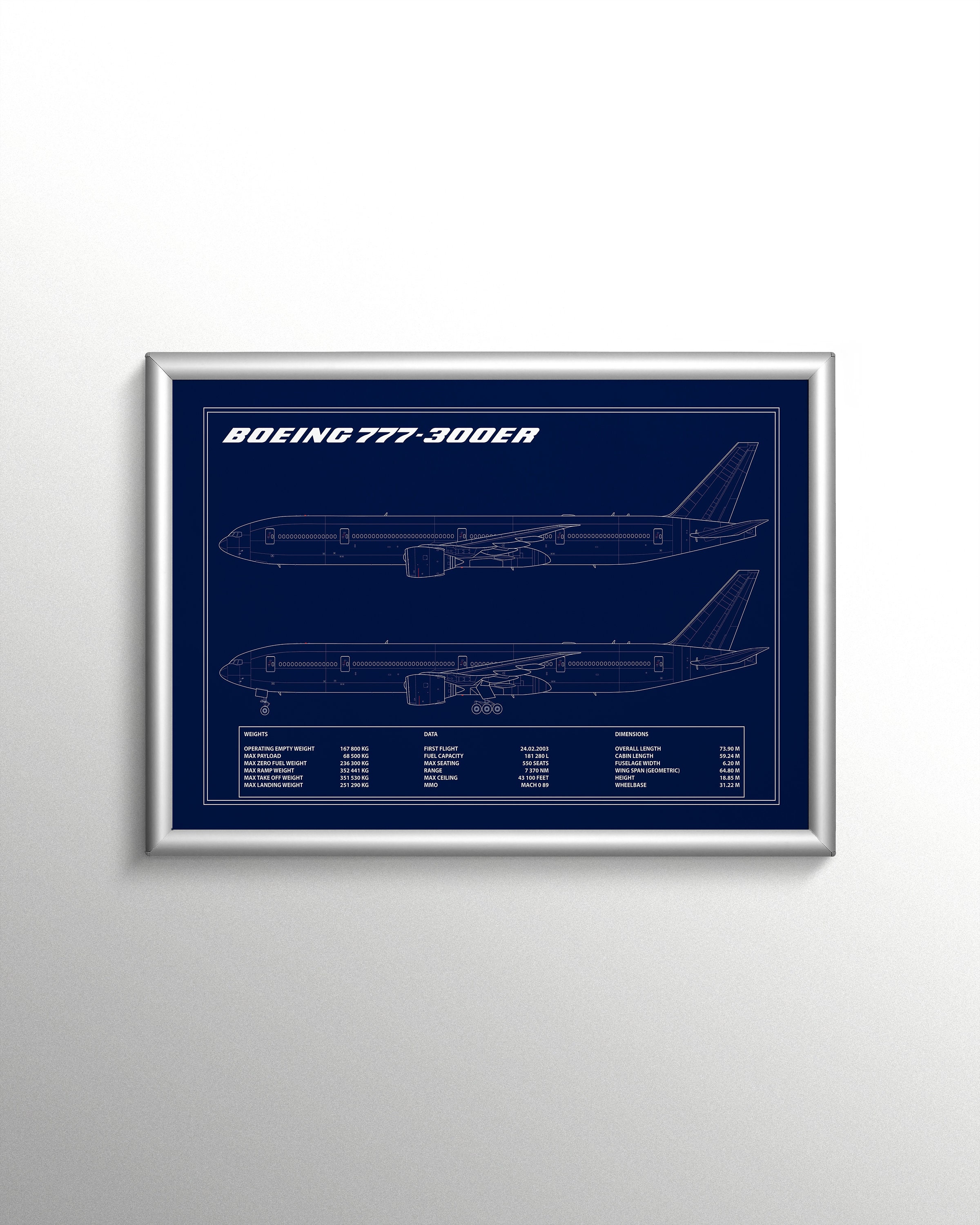Poster Boeing 777-300 Blueprint - Etsy