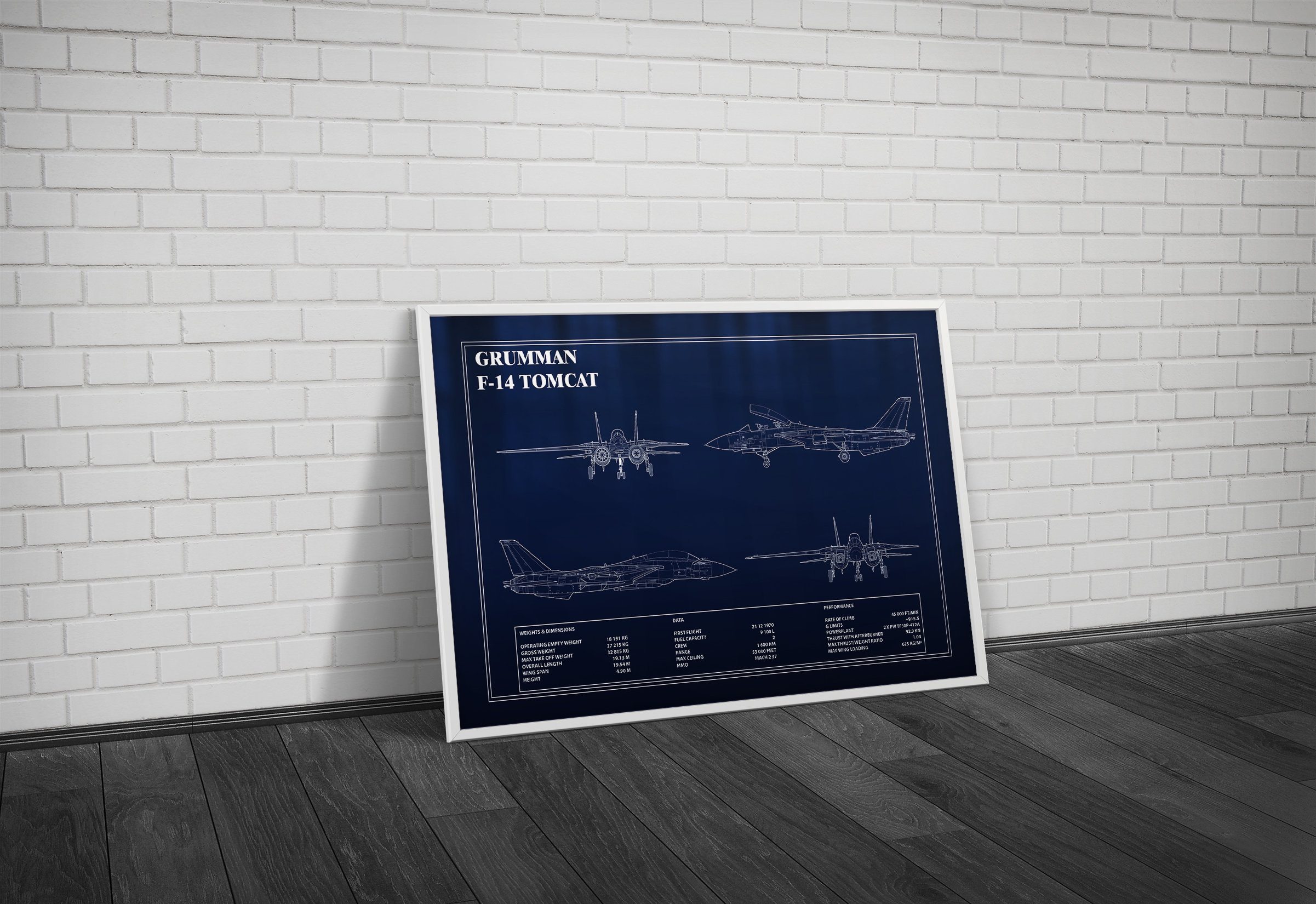 Poster F14 Tomcat Blueprint - Etsy