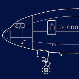 Poster Boeing 777-300 Blueprint - Etsy