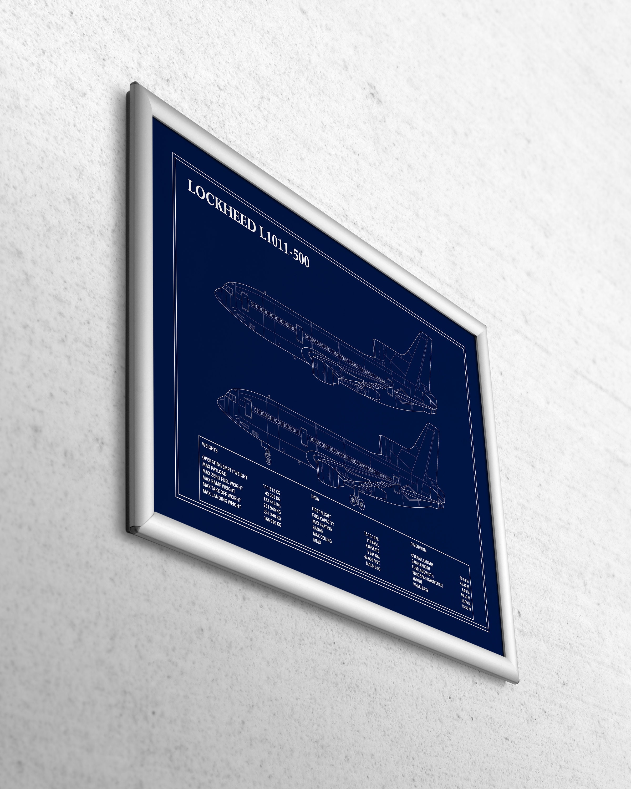 Poster Lockheed L-1011-500 Tristar Blueprint - Etsy UK