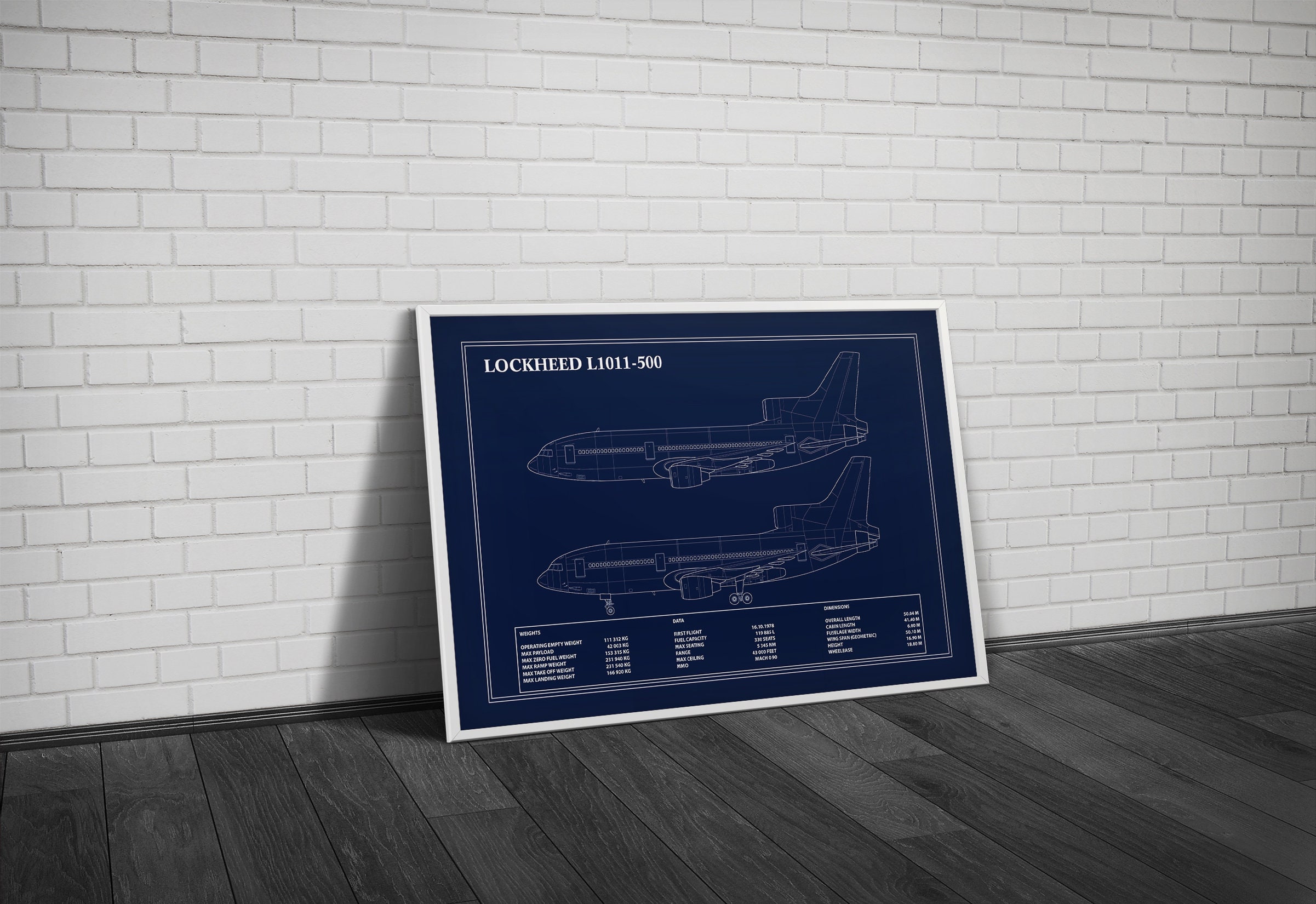 Poster Lockheed L-1011-500 Tristar Blueprint - Etsy Australia
