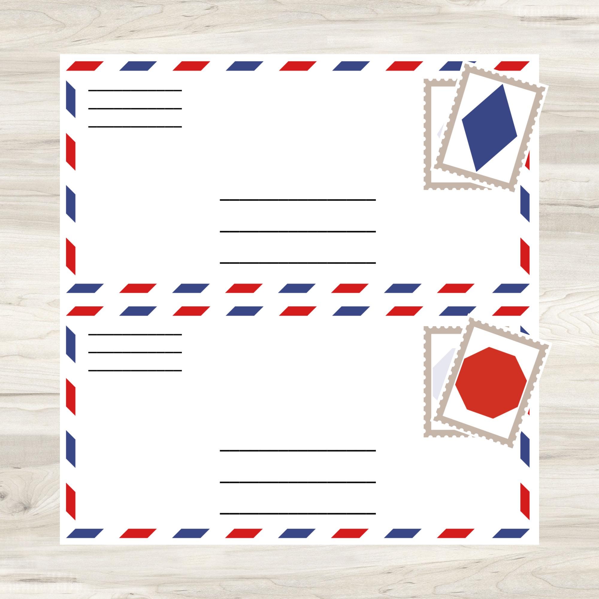Post Office Envelope / Stamp Color / Shape Match Worksheet, Printable ...
