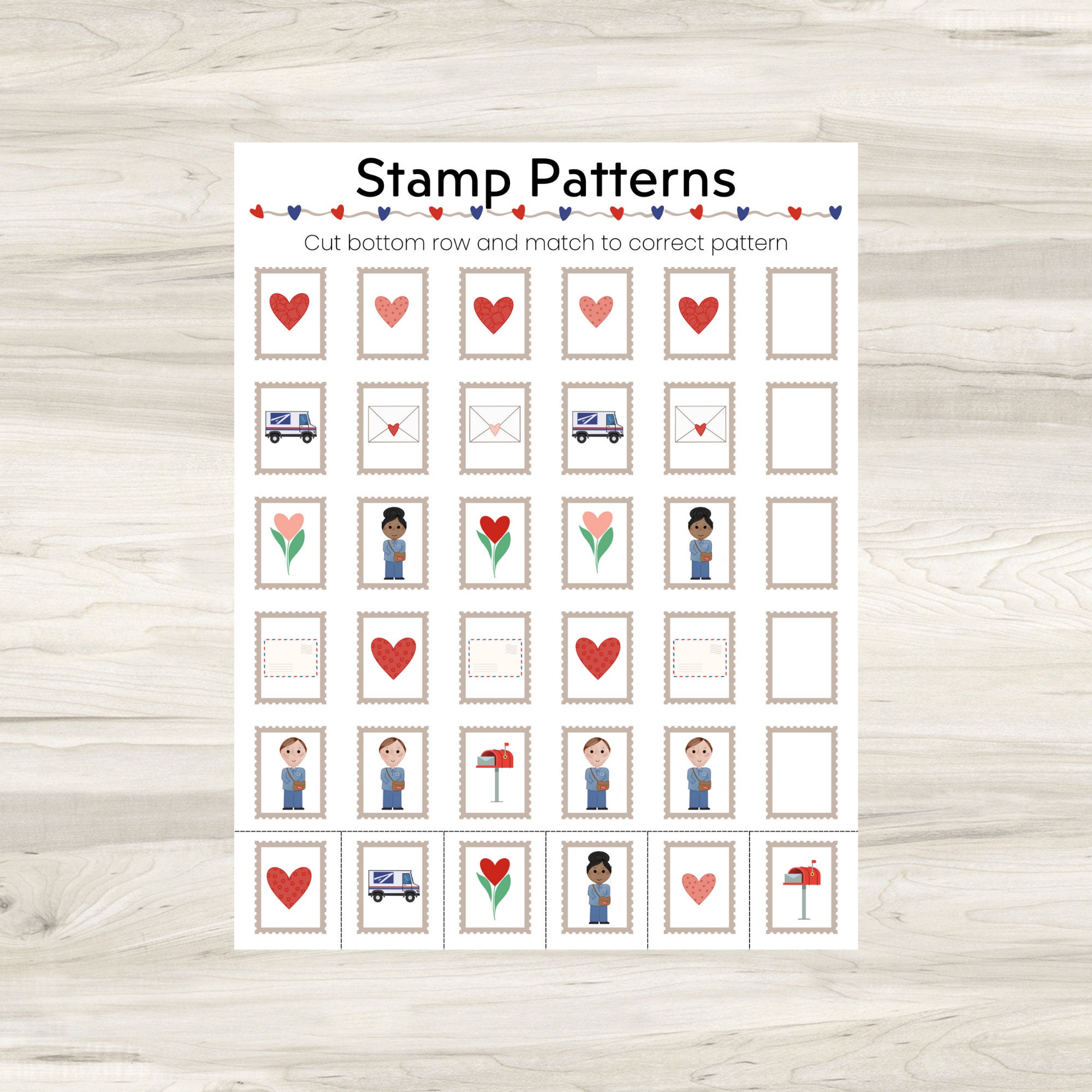 Valentine's Day Post Office Printable Worksheet Set (digital Download ...