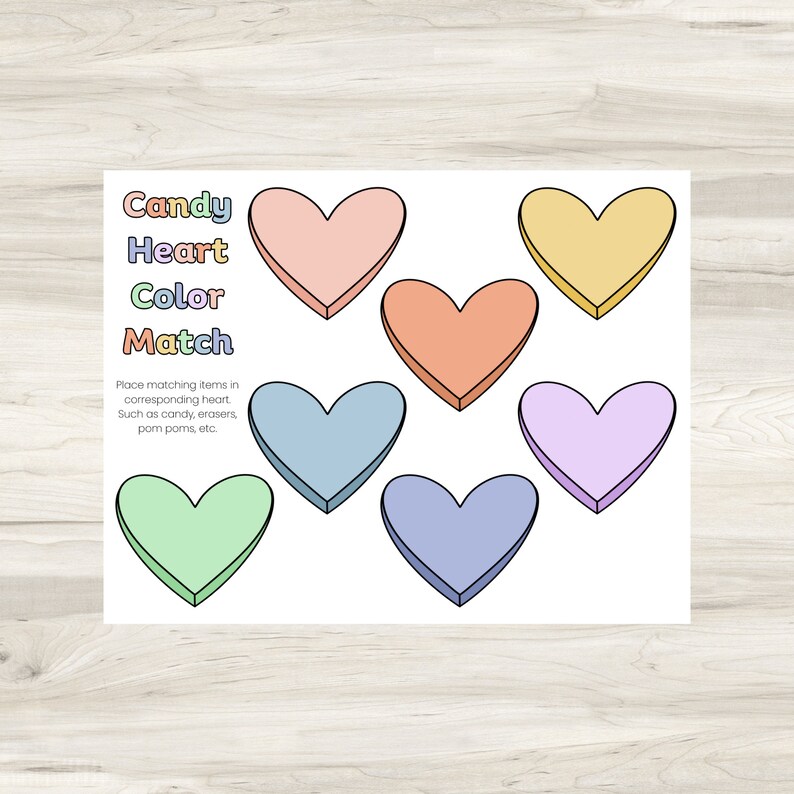 Valentine's Day Conversation Hearts Worksheets, Printable Digital ...