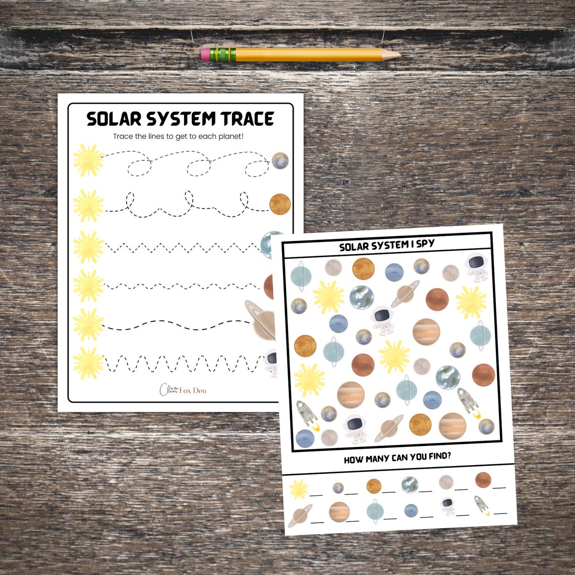 Space Trace Worksheet Solar System I Spy Printable Digital - Etsy