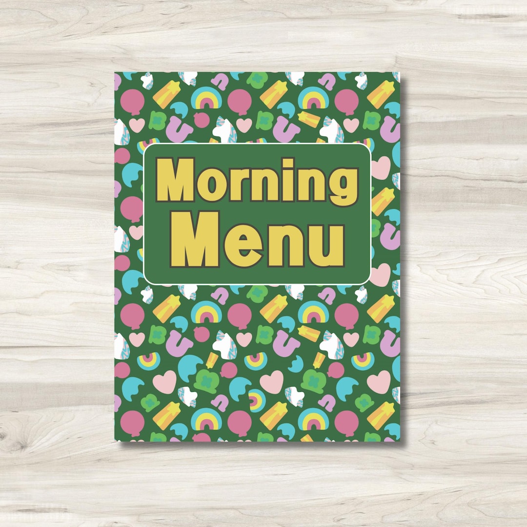 St. Patrick's Day Lucky Charms Inspired Charmed Morning Menu Cover ...