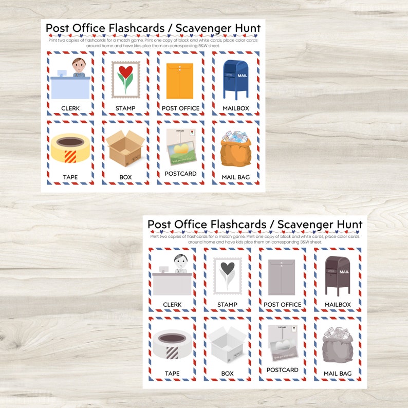 Post Office Words Printable Worksheet, Dramatic Play Educational ...