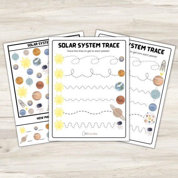 Space Trace Worksheet Solar System I Spy Printable Digital - Etsy