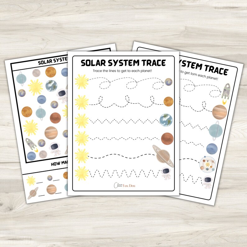 Space Trace Worksheet Solar System I Spy Printable Digital - Etsy