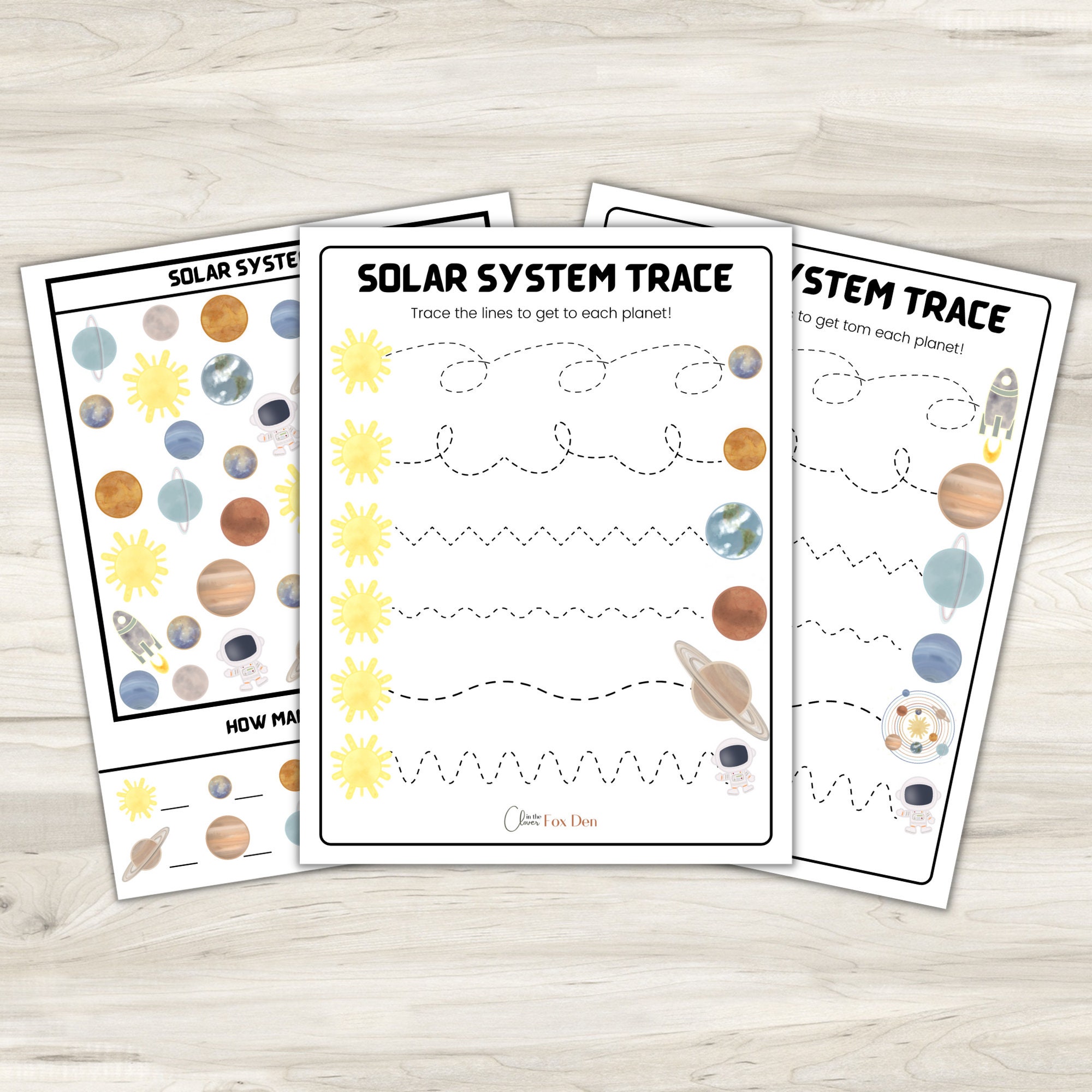 Pre K Solar System Printables