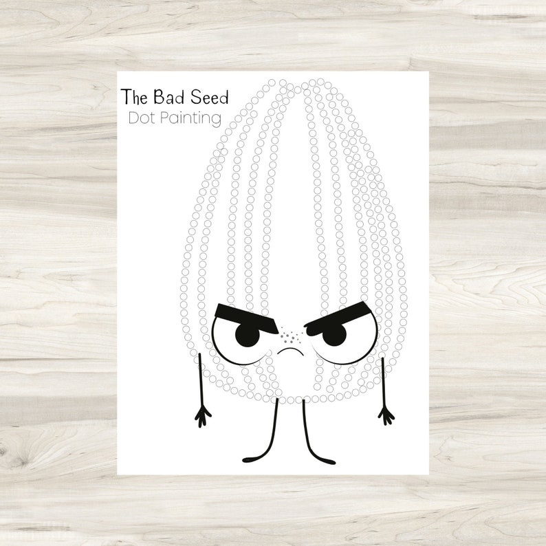The Bad Seed Inspired Book Based Activity Printables, Ready to Print ...