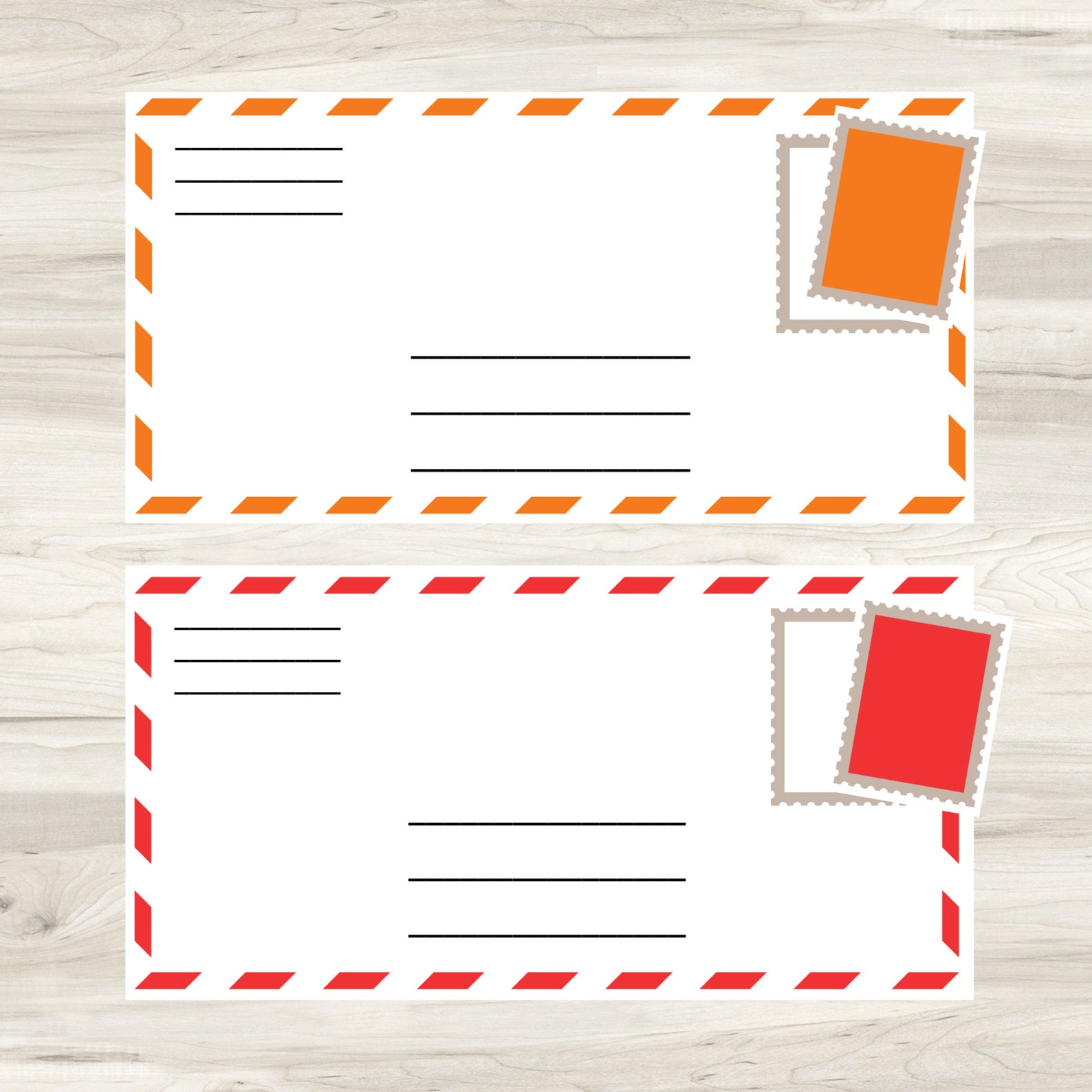 Post Office Envelope / Stamp Color / Shape Match Worksheet, Printable ...