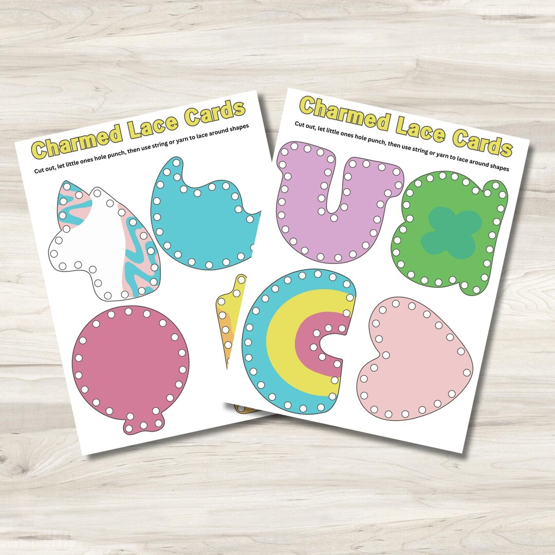 St. Patrick's Day Lucky Charms Inspired Charmed Lacing Cards, Printable ...