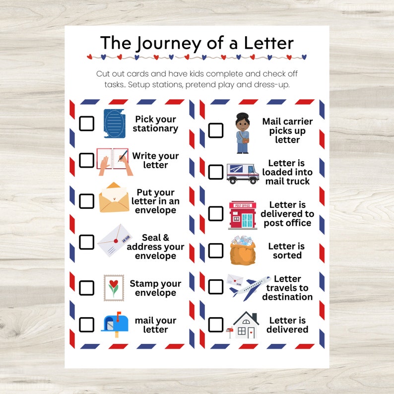 Post Office Printables Worksheet Set, Dramatic Play and Educational ...