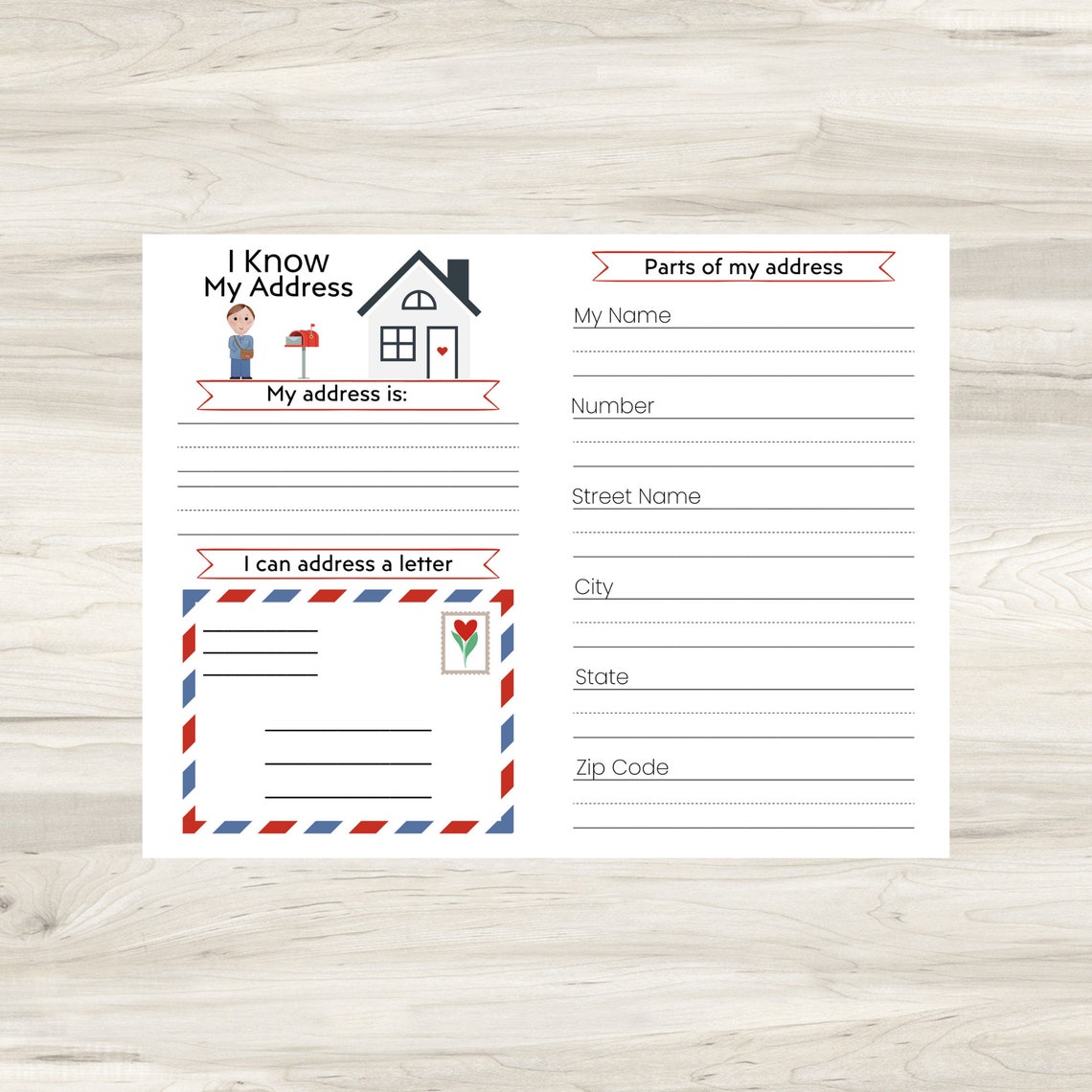 I Know My Address Post Office Worksheet, Dramatic Play and Educational ...