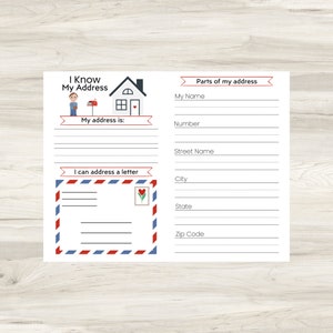 I Know My Address Post Office Worksheet, Dramatic Play and Educational ...