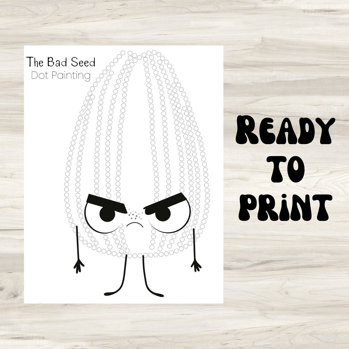 The Bad Seed Inspired Book Based Activity Printables, Ready to Print ...