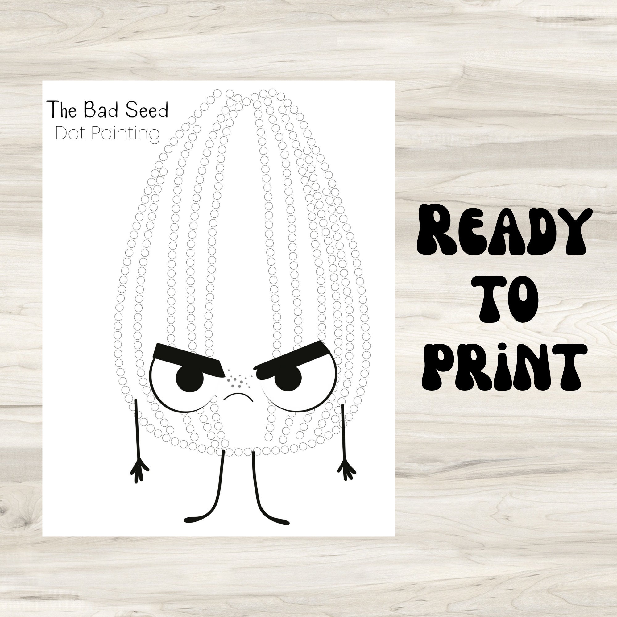 The Bad Seed Inspired Book Based Activity Printables, Ready to Print ...