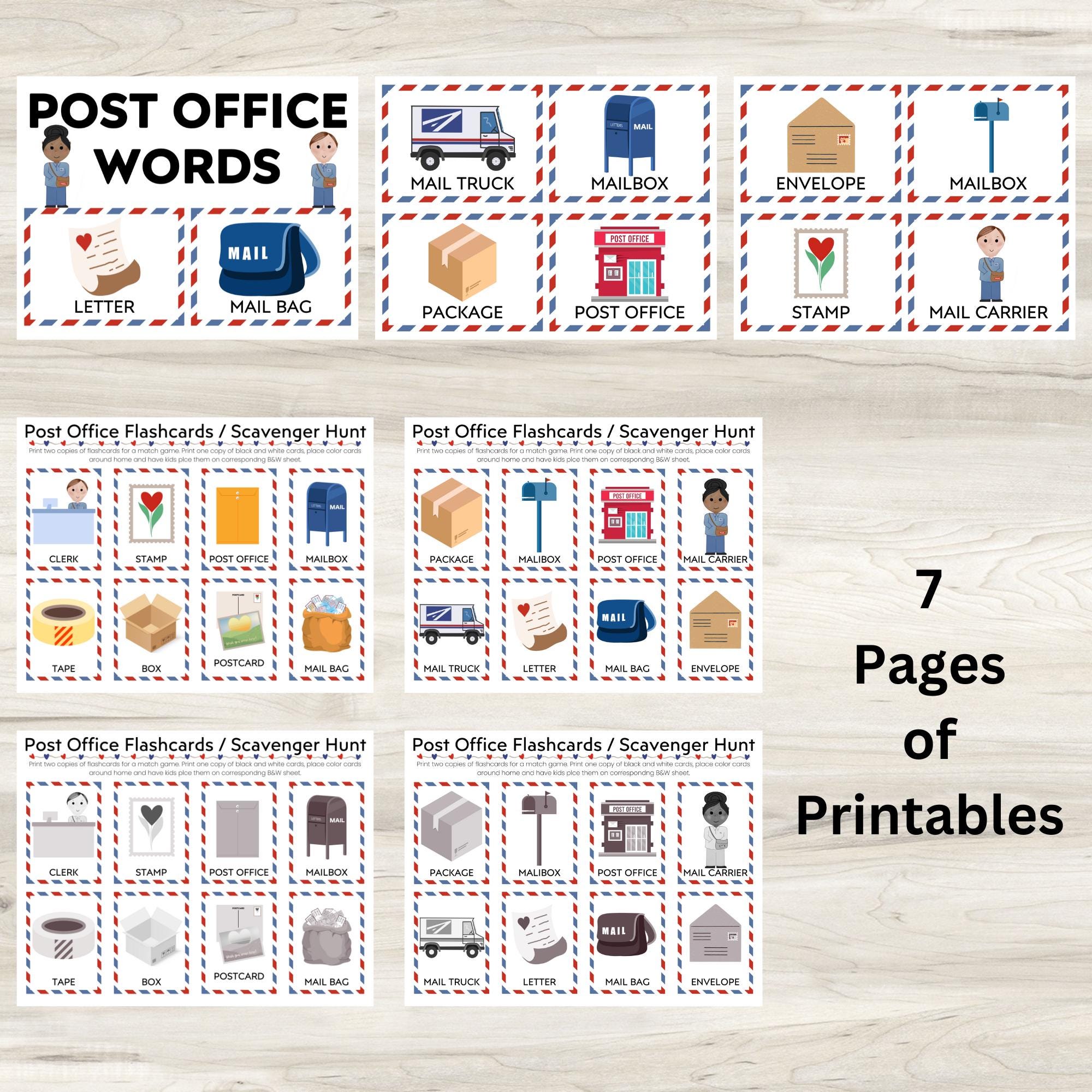 Post Office Words Printable Worksheet, Dramatic Play Educational ...