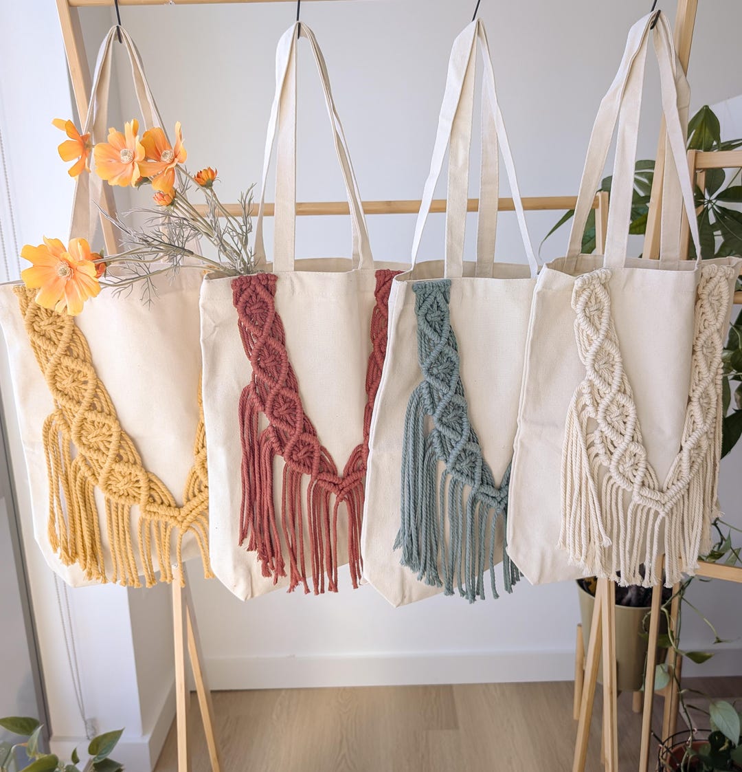 Macrame Tote Bag | Macrame Market Bag | Beach Bag | Farmers Market Tote ...