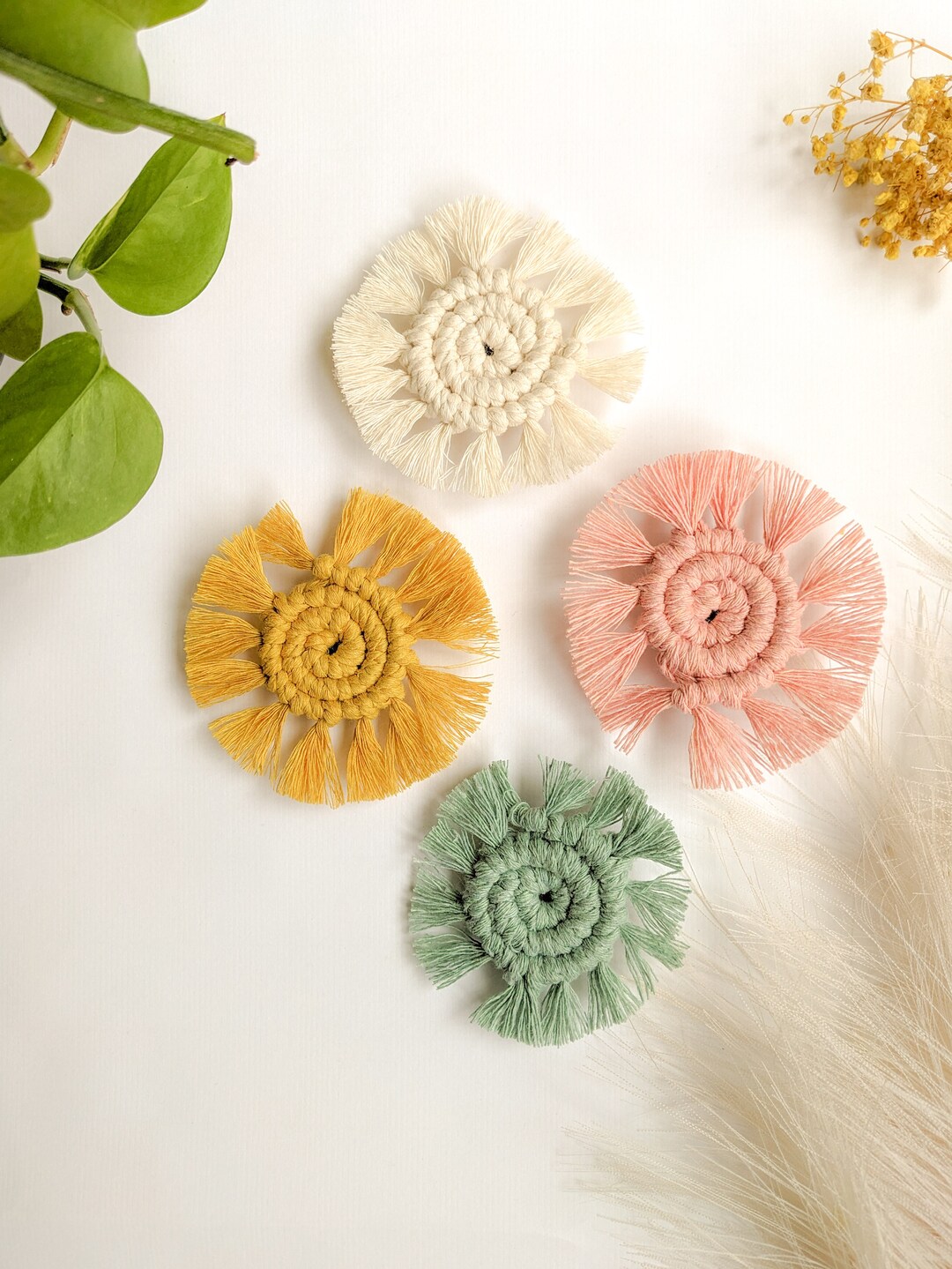 Macrame Magnet | Boho Fridge Magnet | Boho Kitchen Decor | Macrame ...
