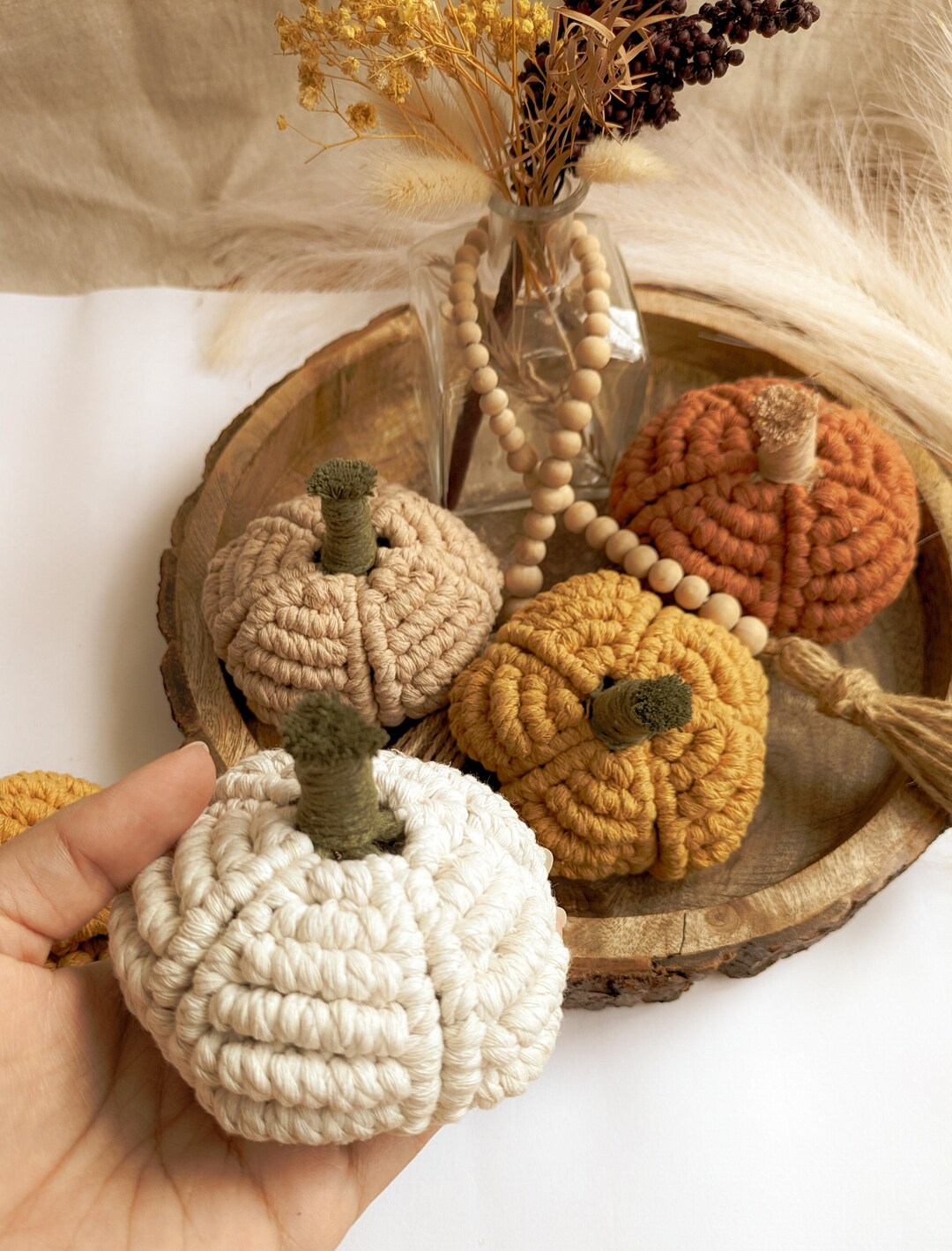 Fall Decor Macrame Pumpkin Decorative Pumpkin Halloween - Etsy