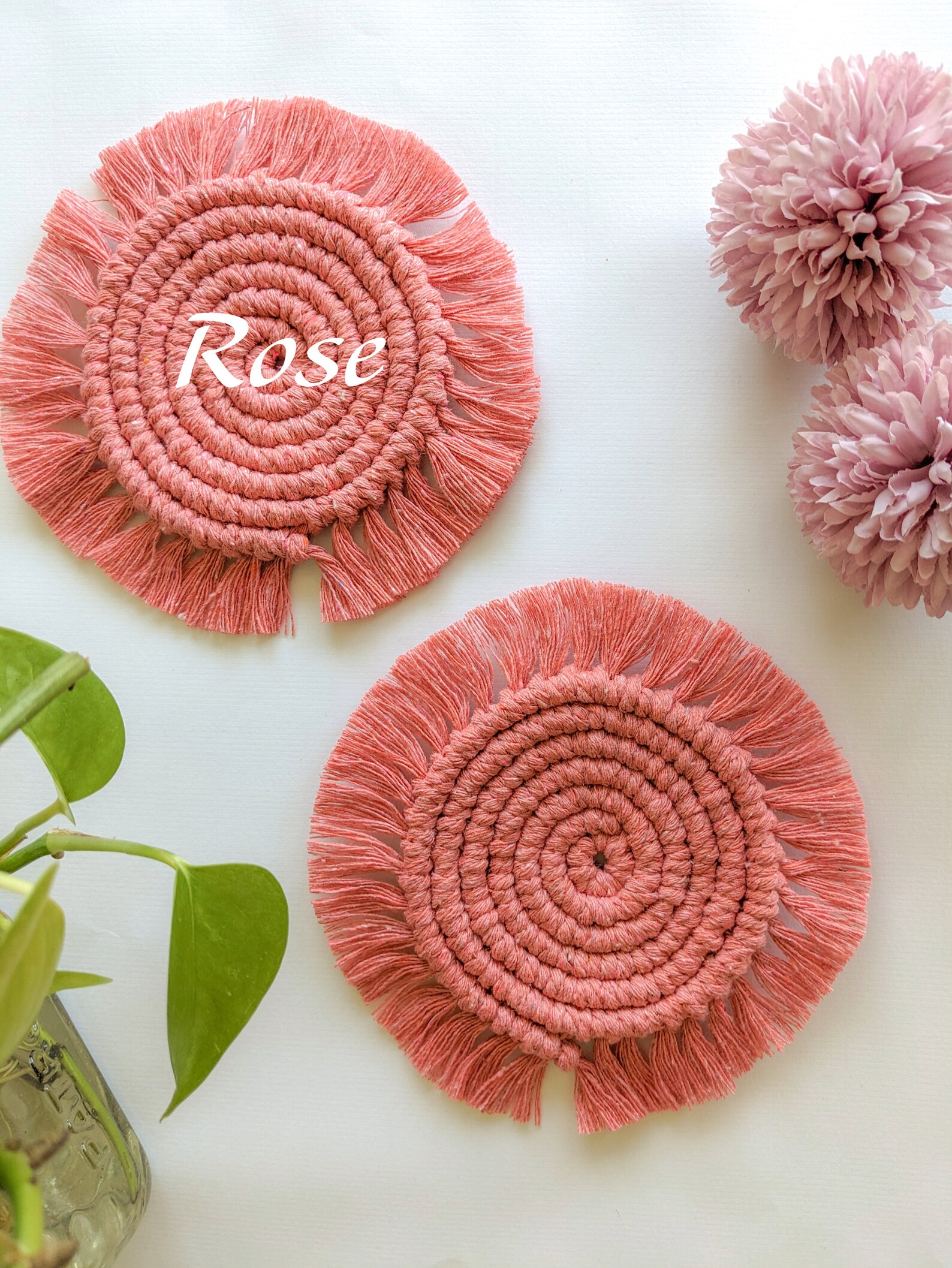 Handmade Macrame Coasters: Boho Bar & Plant Mats - Etsy