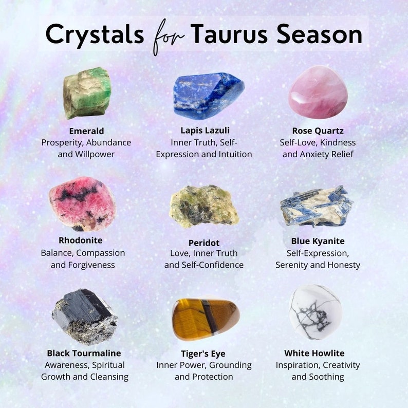 Taurus Zodiac Gemstone Crystal Bracelet - Etsy