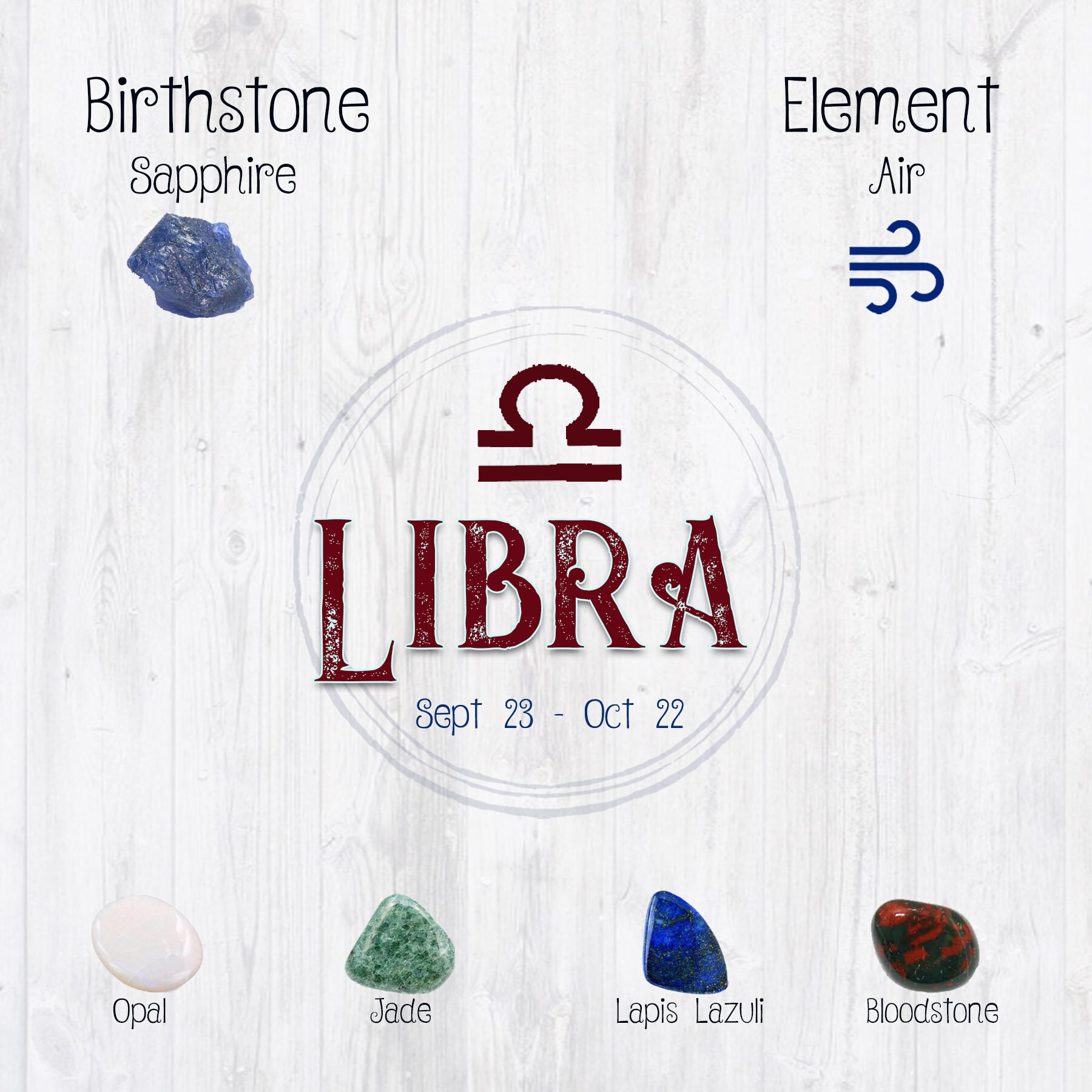 Libra Zodiac Gemstone Crystal Bracelet - Etsy