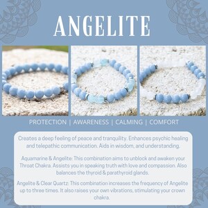 Angelite Gemstone Crystal Healing Bracelet - Etsy