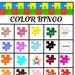 Puzzle Color Bingo Game, Color Bingo Game for Classroom, Puzzle Large ...
