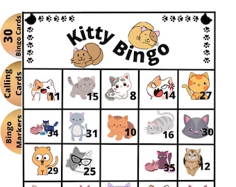 Zoo Bingo Game Printable Bingo Game With Large Card Instant - Etsy