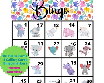 Happy Birthday Bingo Game Printable Bingo Game With Large - Etsy