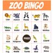 Zoo Bingo Game, Bingo Game With Animals to Instantly Download Print and ...