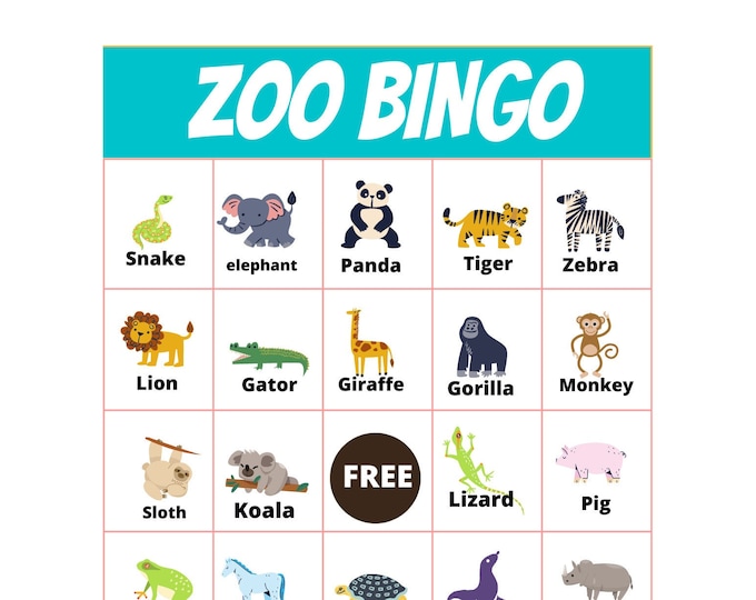Dog Breed Bingo, Animal Bingo for Kids, Animal Bingo Game for Children ...
