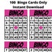 Pink/bingo Calling Cards/100 Bingo Cards/pink Bingo Cards Template ...
