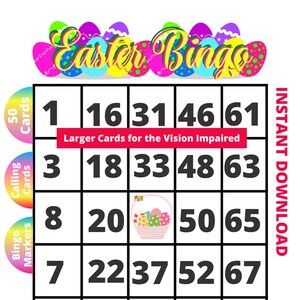 Easter Bingo Game, Bingo Game Bundle to Play, Easter Bingo Cards ...