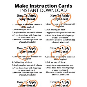 How to Apply a Decal Decal Instructions Care Instructions - Etsy