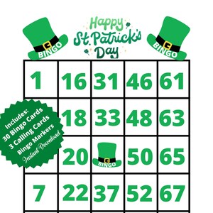 Bingo Cards St Patricks Day, St Patricks Day BINGO Game for Children ...