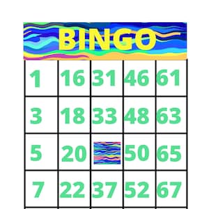 Colorful BINGO Game, Play BINGO Instantly, Print and Play BINGO ...