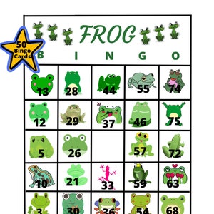 Frog Bingo Game, Bingo Game Bundle to Play/instantly Play Animal Bingo ...